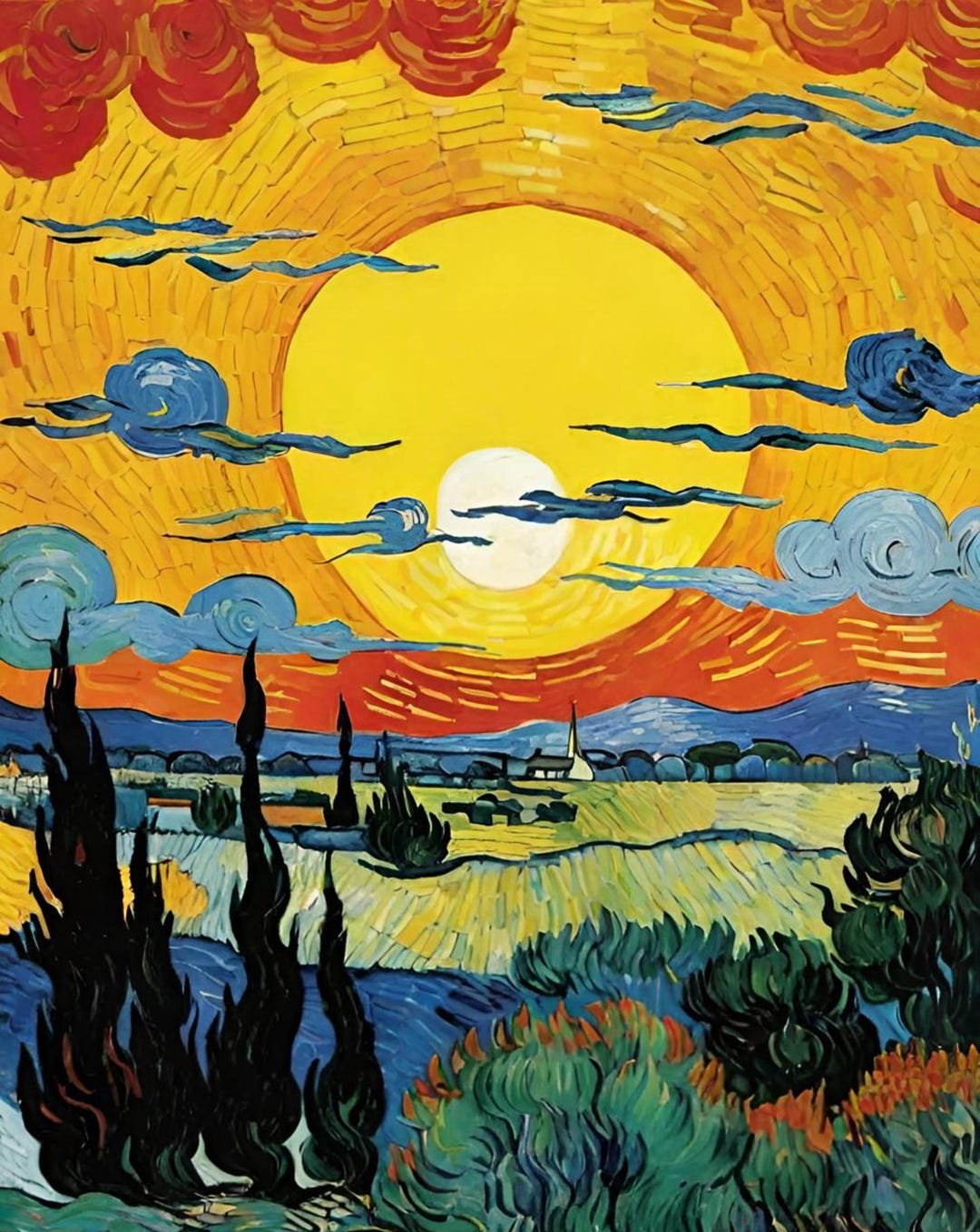 Van Gogh Style, Sunset, Outstanding, Eye-catching, Fascinating, Not ...