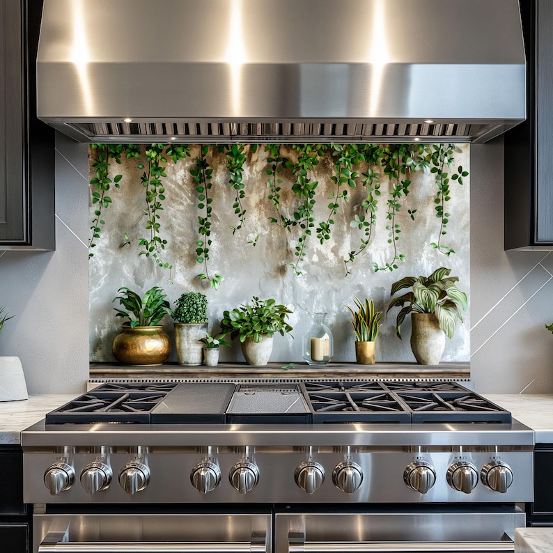 Tempered Glass Flowers Kitchen Stove Backsplash Panel,stove Back Cover ...