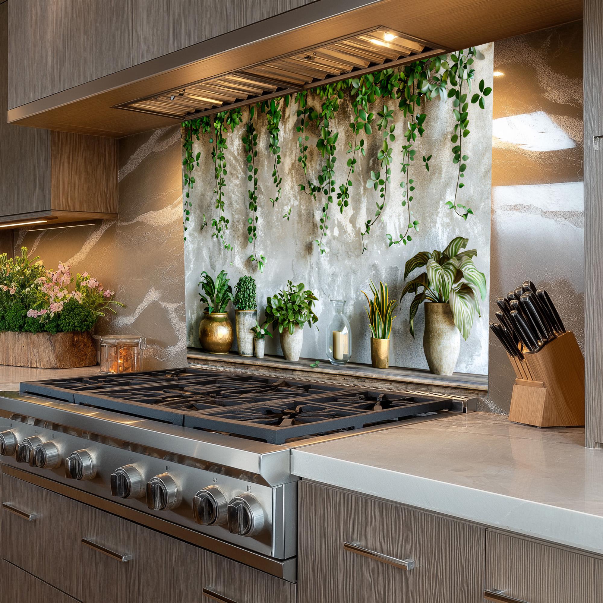 Tempered Glass Flowers Kitchen Stove Backsplash Panel,stove Back Cover ...