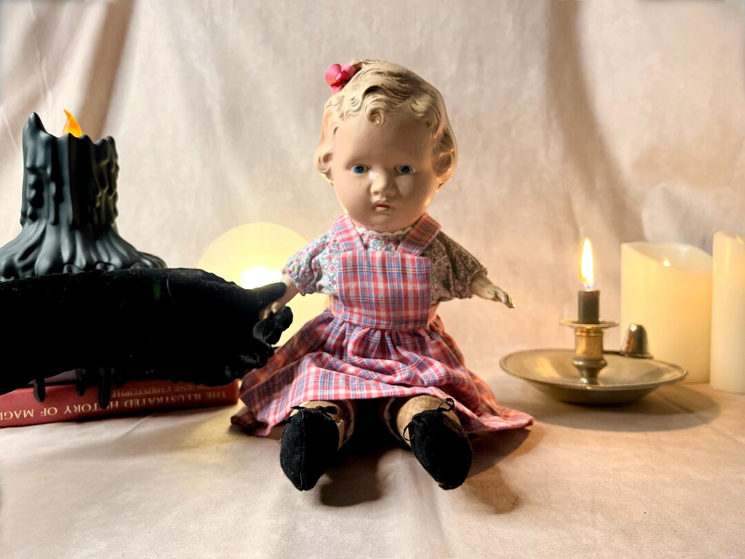 Haunted Antiquecomposition Doll “mabel With the Ribbon” 1930s Spirit ...