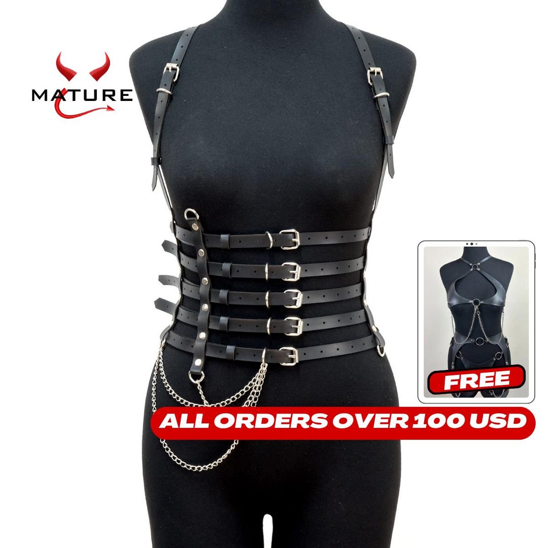 Chest Harness , Leather Woman Harness, Transformer Harness Top, Harness ...