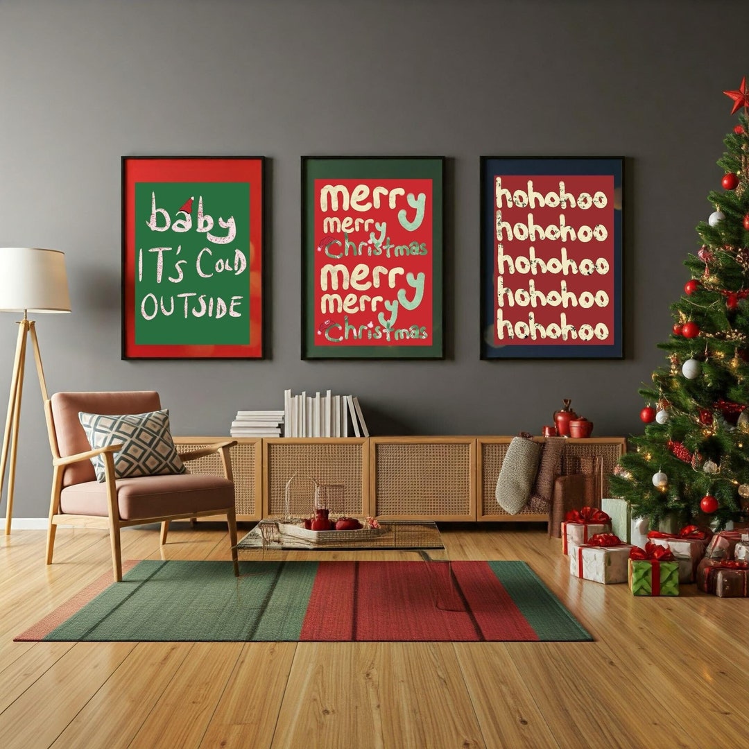 Christmas Poster for Seasonal Decor, Scandinavian Poster, Printable ...