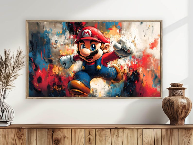 Samsung Frame TV Art Super Mario Digital Painting, Abstract Art ...