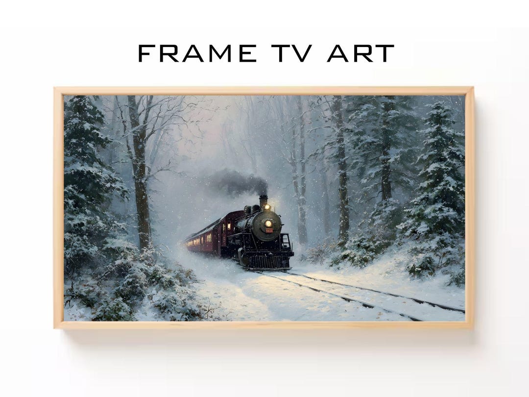 Nostalgic Steam Train in Snow Frame TV Art | Polar Express Winter ...