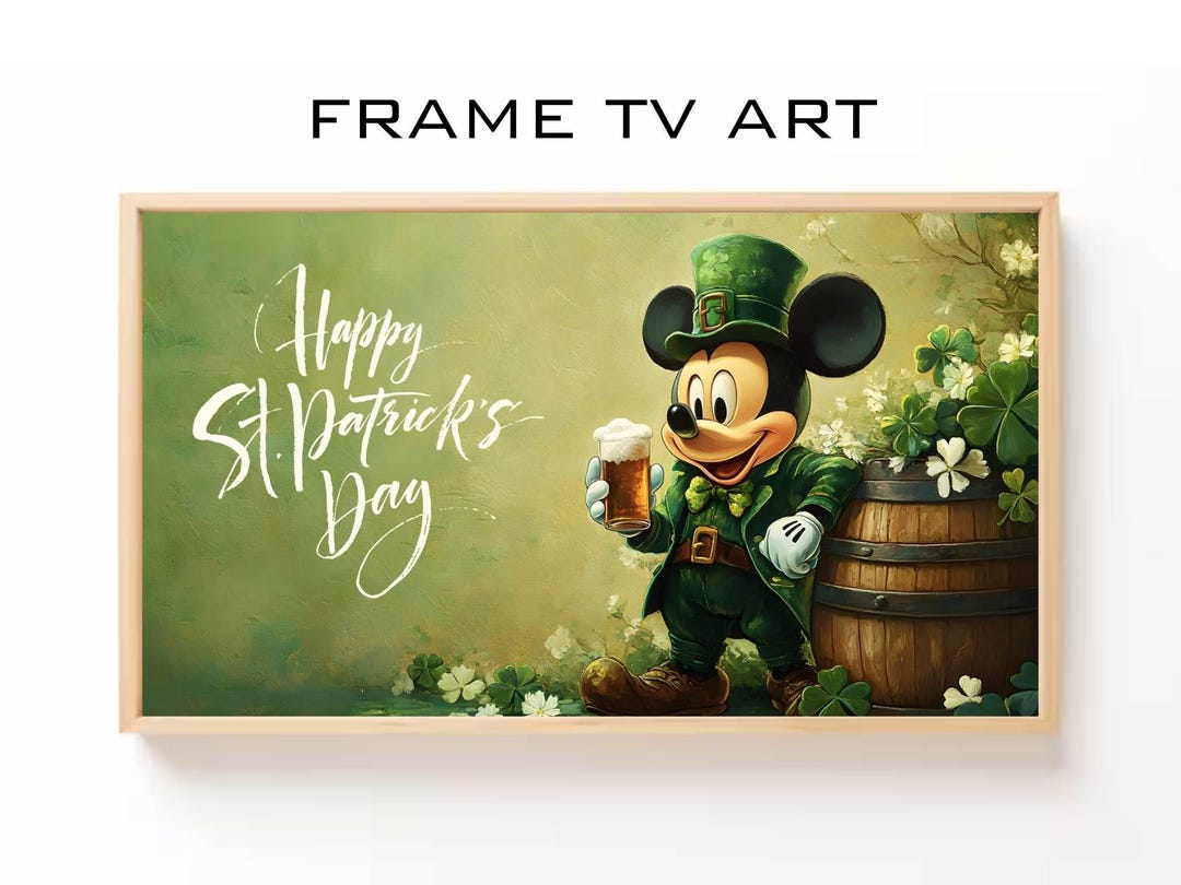 Mickey Mouse Leprechaun Art, St. Patrick's Day Samsung Frame TV Art ...
