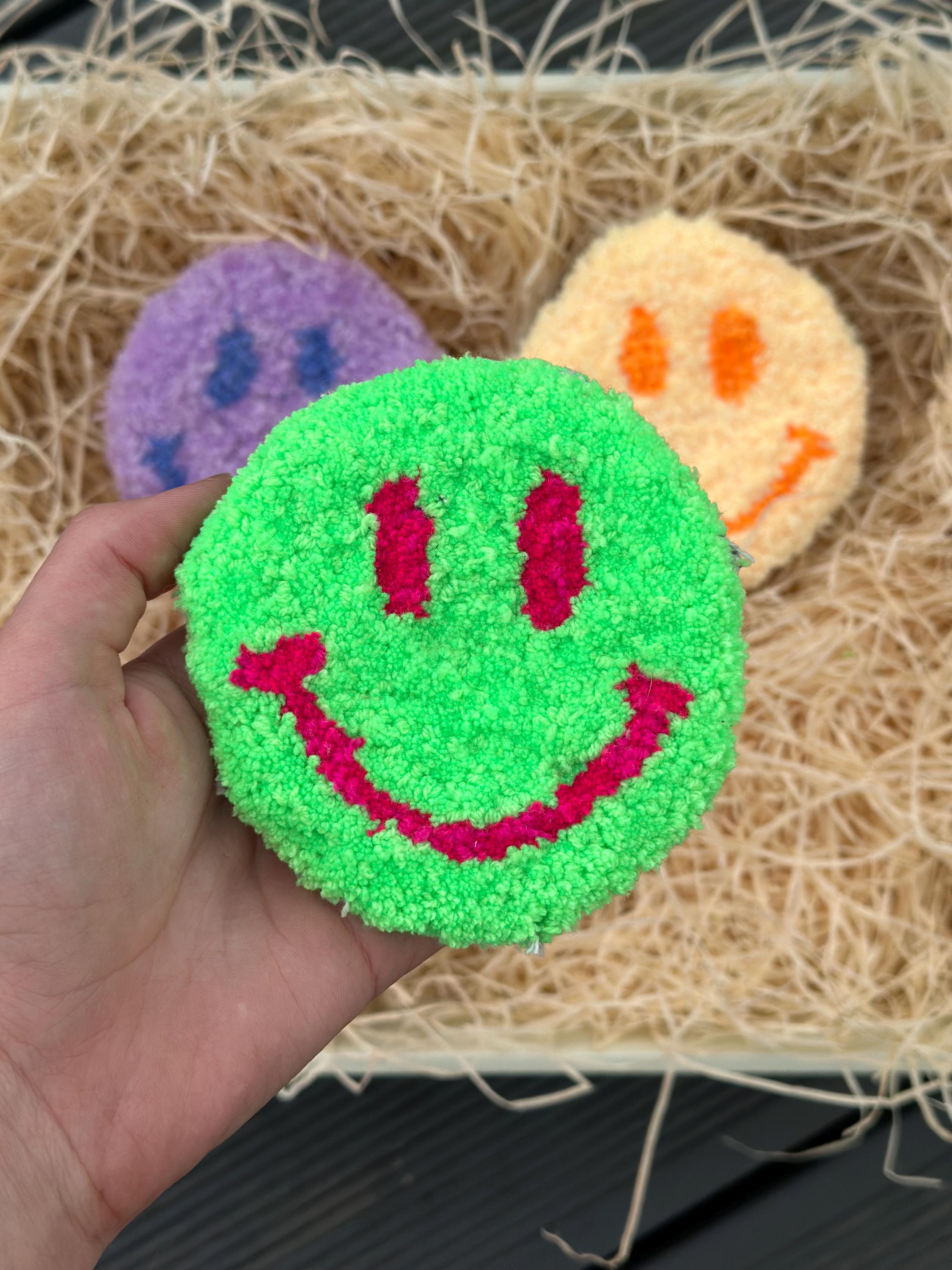 Smiley Face Punch Needle Mug Rug Coasters - Etsy