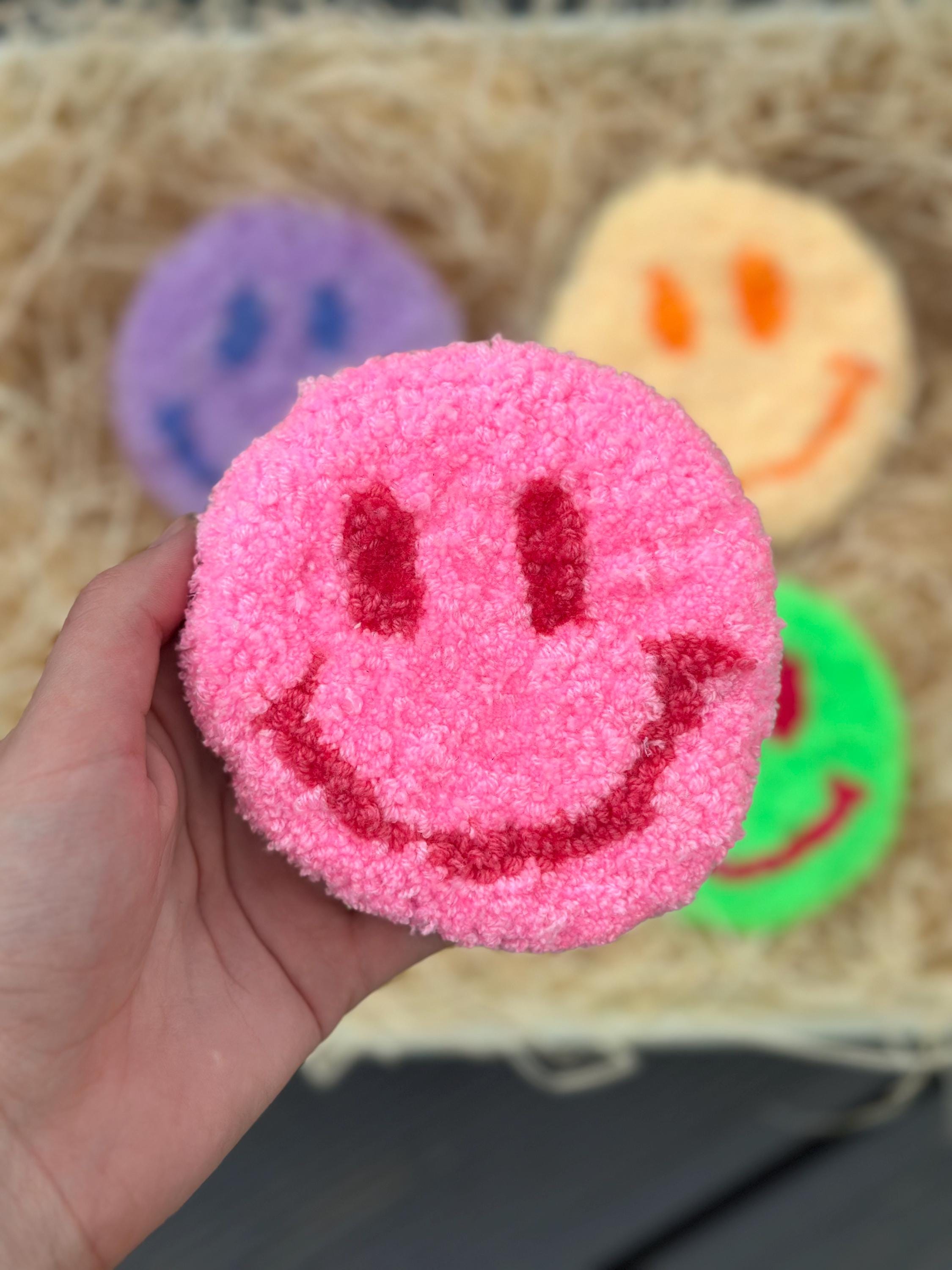 Smiley Face Punch Needle Mug Rug Coasters - Etsy