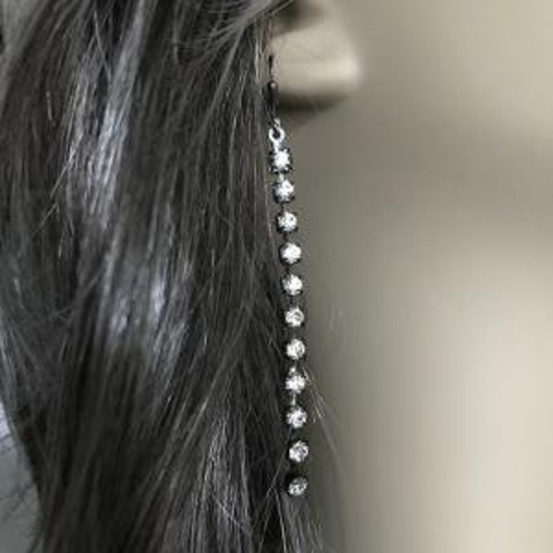 Rhinestone Earrings - Etsy