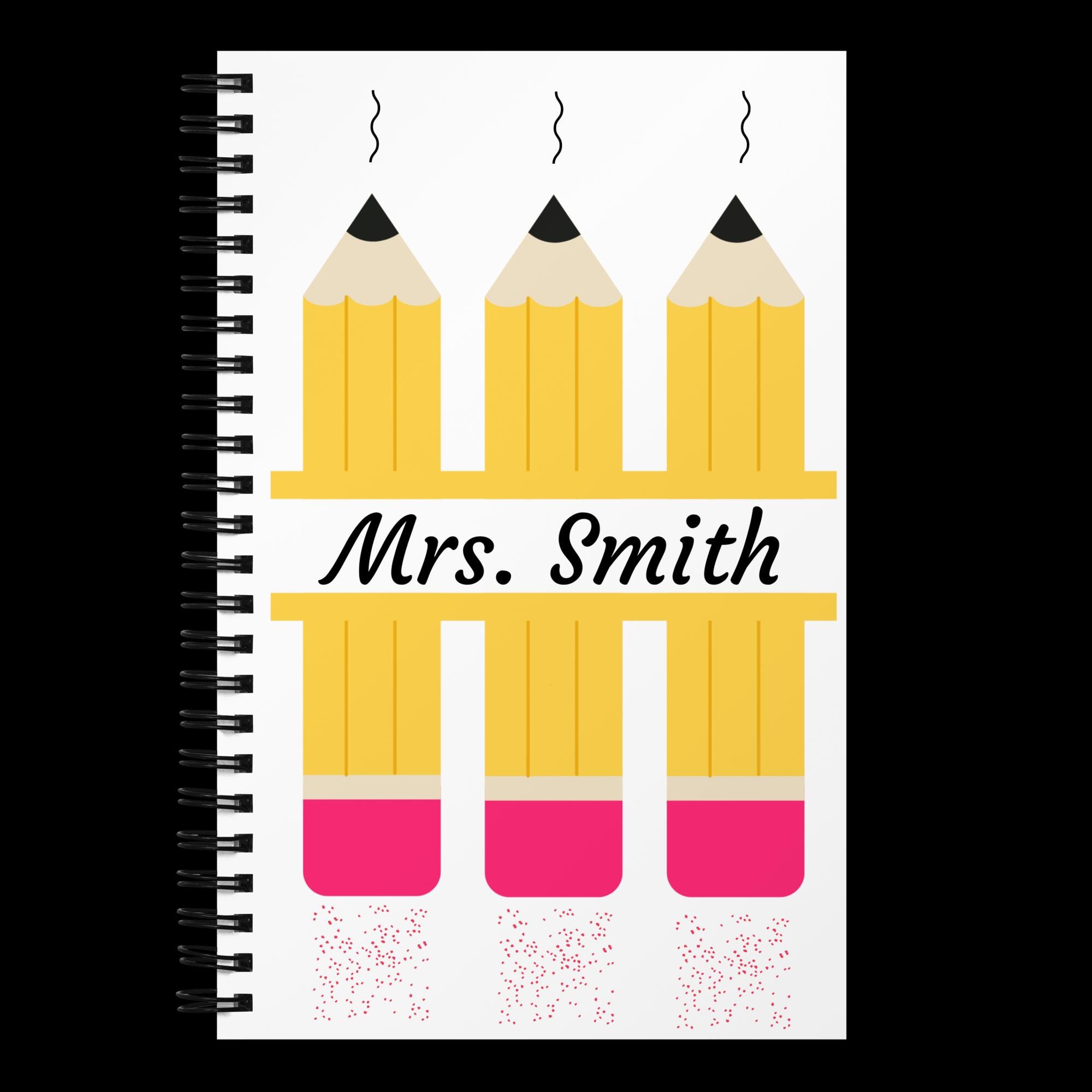 Custom Name Teacher Pencil Notebook - Etsy