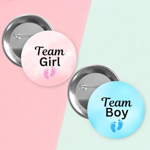 Gender Reveal/ Baby Shower Pinback Buttons - Etsy