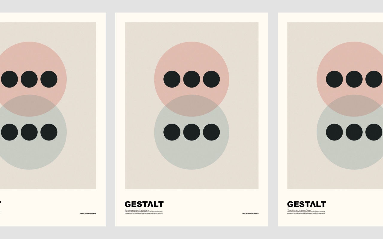 Gestalt Poster Law of Common Region Poster Optical Illusion, Optical ...