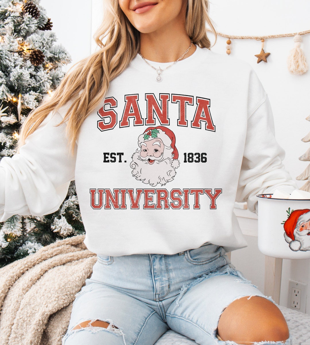 Santa University Png, Santa Claus Png, Retro Christmas Png, Holiday Png ...