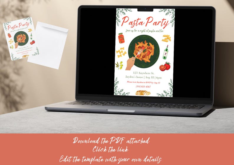 Dinner Pasta Party Invitation - Etsy