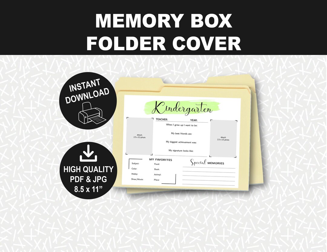 Memory Box Folder Cover, Memory Box Questionnaire, Printable Kids ...