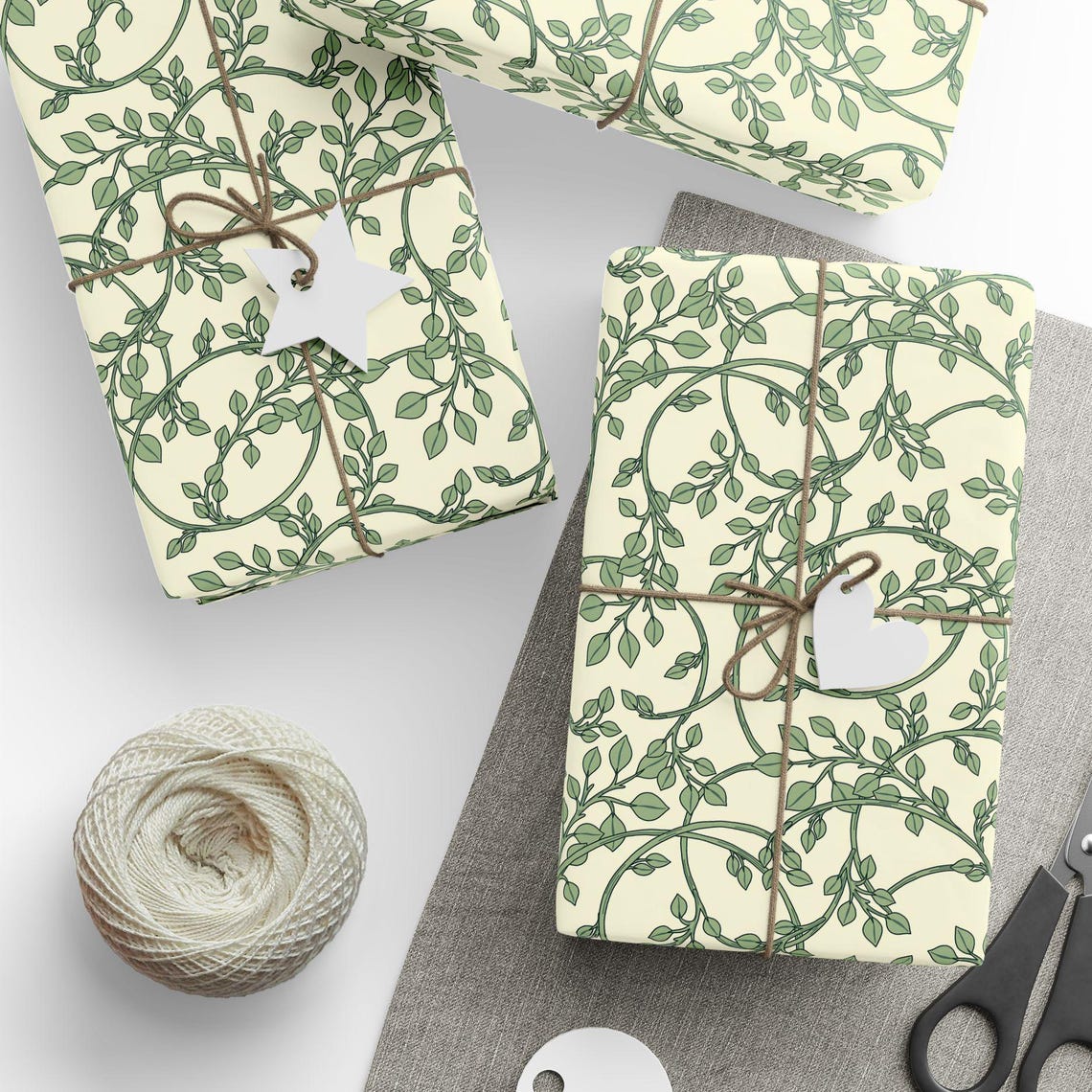 Ivy Vine Wrapping Papers, Holiday Gift Wrapping Sheet, Wedding Wrapping ...