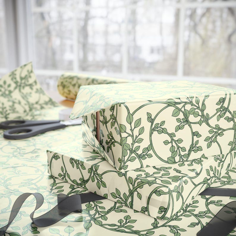 Ivy Vine Wrapping Papers, Holiday Gift Wrapping Sheet, Wedding Wrapping ...