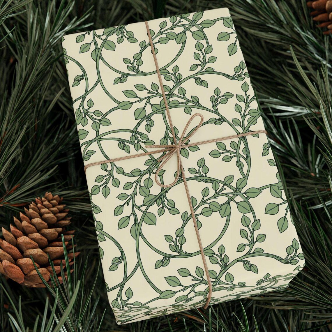 Ivy Vine Wrapping Papers, Holiday Gift Wrapping Sheet, Wedding Wrapping ...