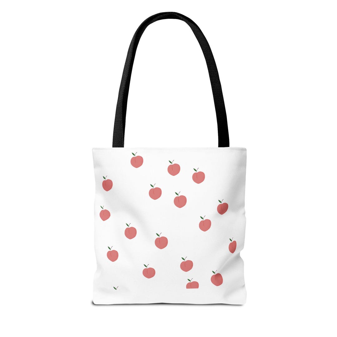 Tote Bag, Tote Bags, Peach, Cute Peach Tote Bag, Peach Bag, Small Peach ...