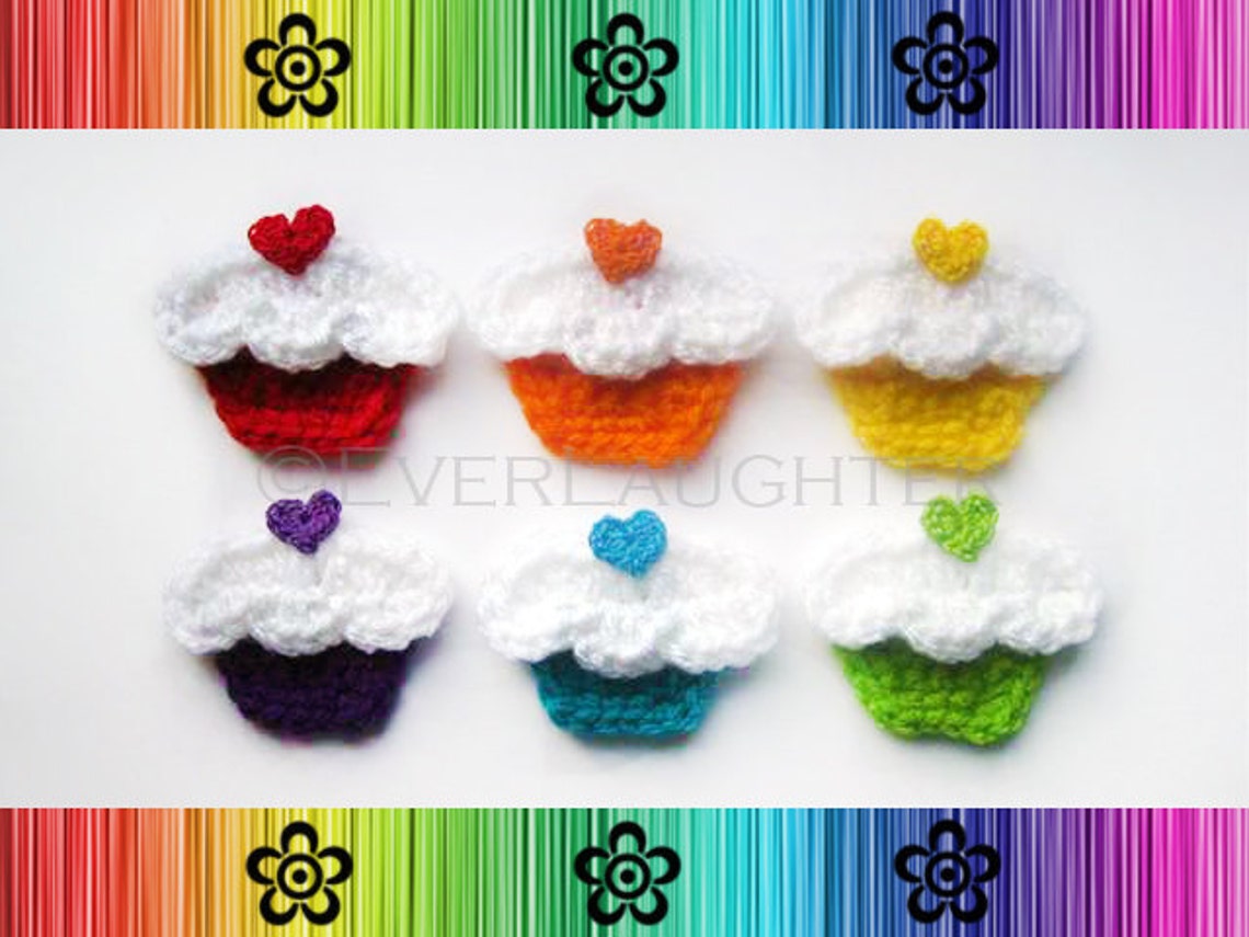 Sweet Cupcake Applique CROCHET PATTERN - Etsy