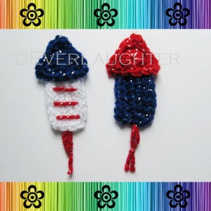 Rocket Firework and Firecracker Applique - CROCHET PATTERN (PDF) - Etsy