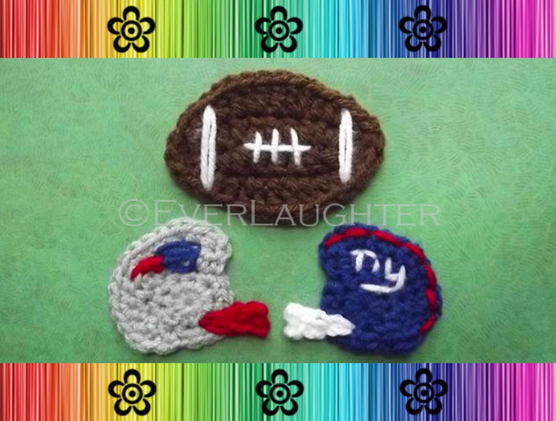 Football and Helmet Applique - CROCHET PATTERN - Etsy