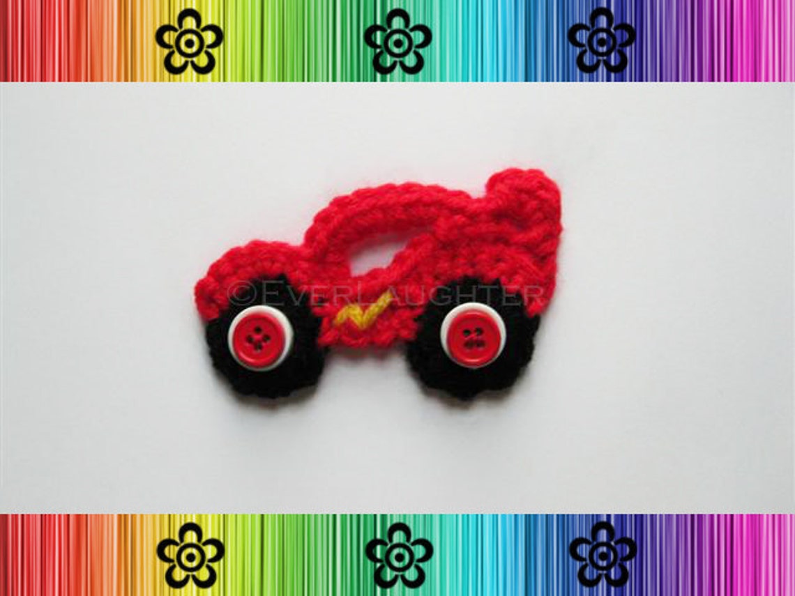 Race Car Applique CROCHET PATTERN - Etsy