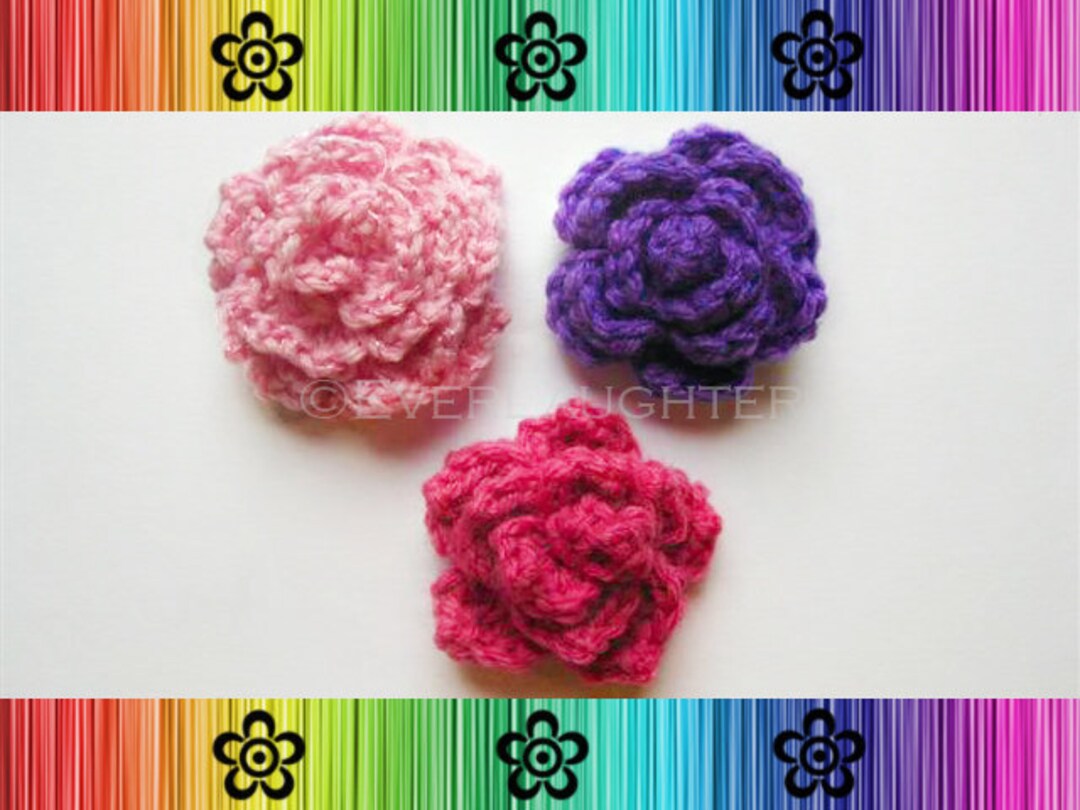 Pattern-crochet Roses-3 Styles-detailed Photos - Etsy