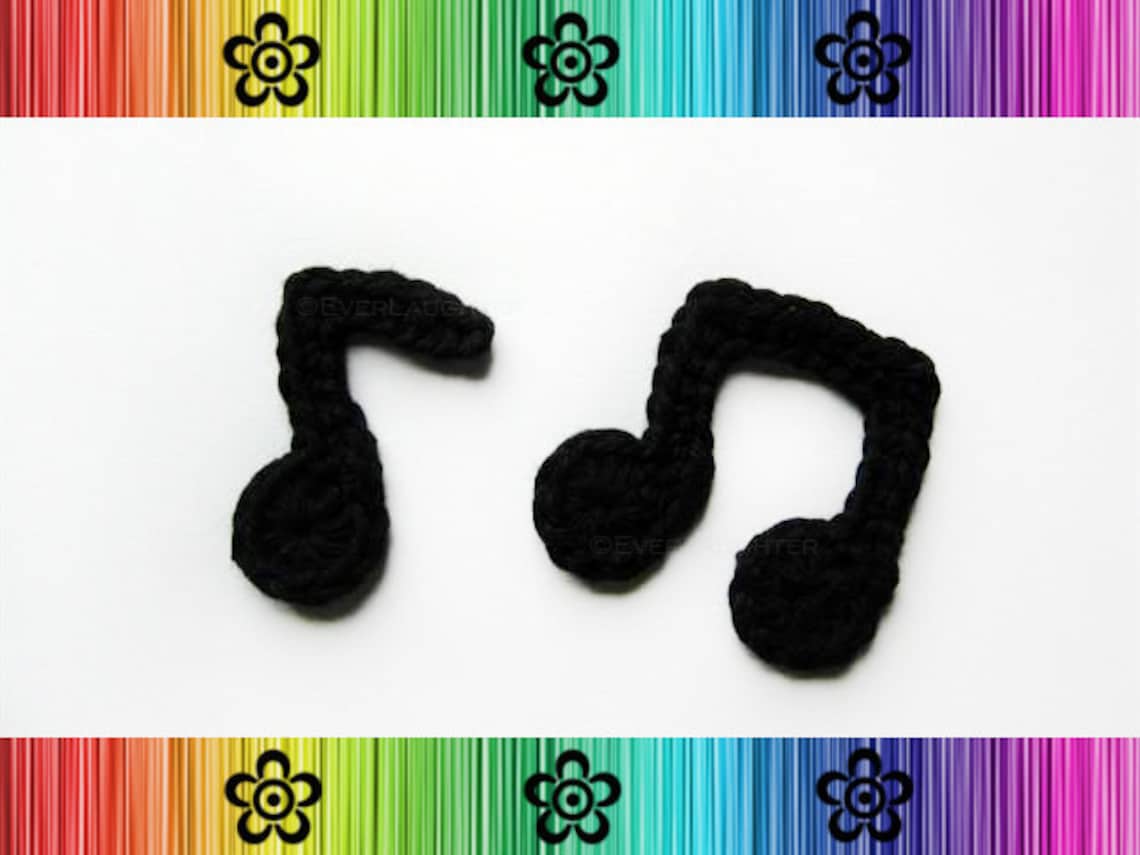 Pattern-crochet Musical Notes Applique-detailed Photos - Etsy