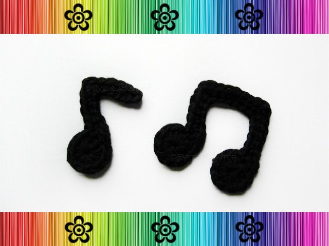 Pattern-crochet Musical Notes Applique-detailed Photos - Etsy