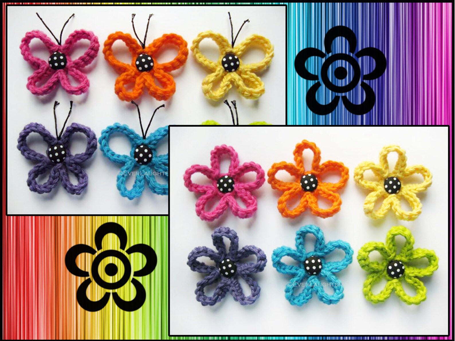 PATTERN PACK of the 2 Loopy Patterns-butterfly and Flower - Etsy
