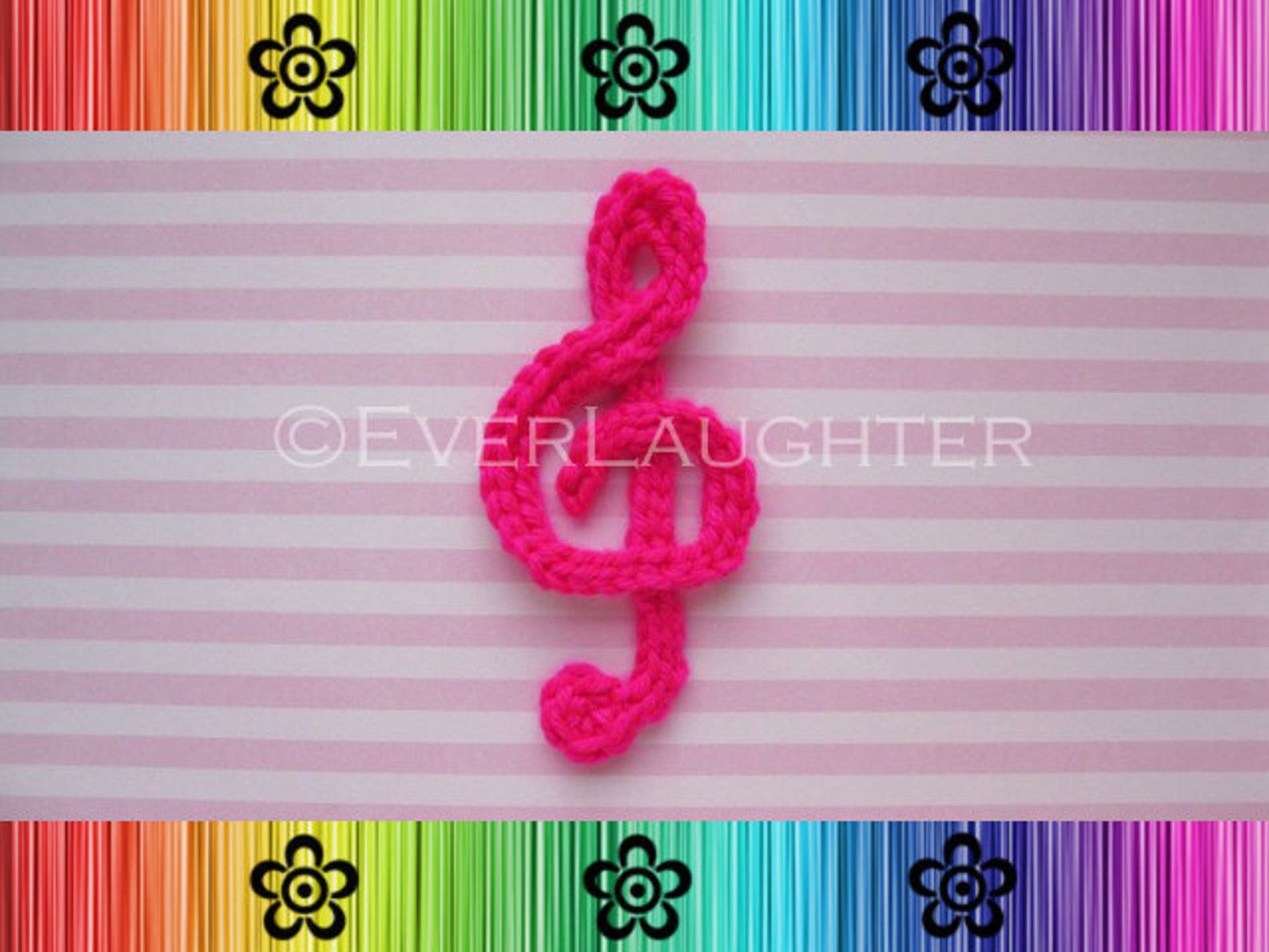 CROCHET PATTERN Treble Clef Musical Note Applique Detailed - Etsy