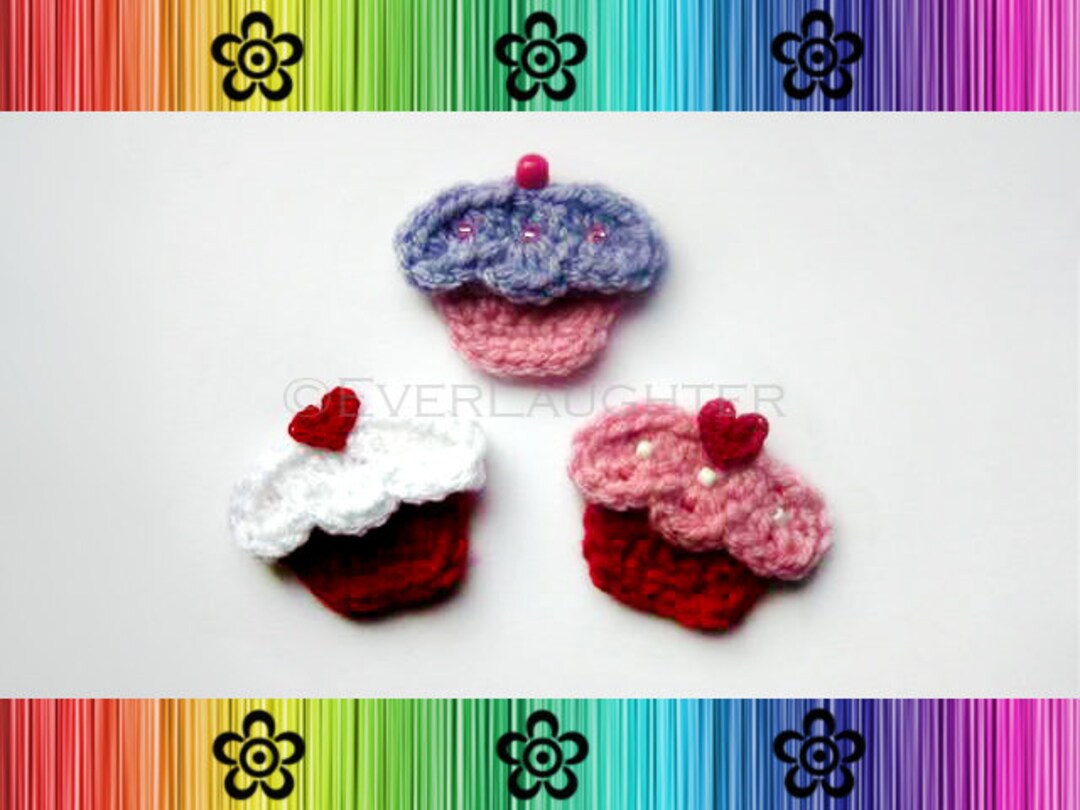 Sweet Cupcake Applique - CROCHET PATTERN - Etsy