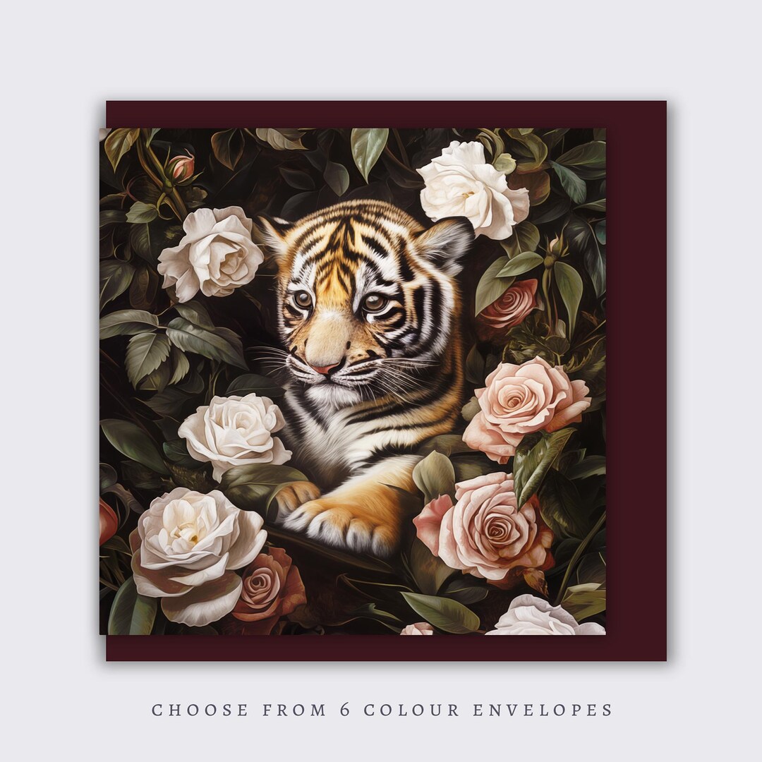 Tiger Cub Card Frameable Glicée Printed Blank Fine Art Card Tiger Cub ...