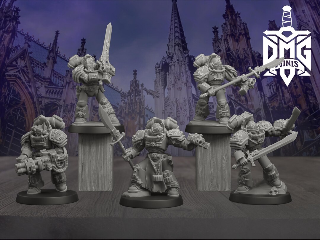 Silver Wardens Marine Squad of 5 | Sci-fi | Wargaming | 3d Printed ...