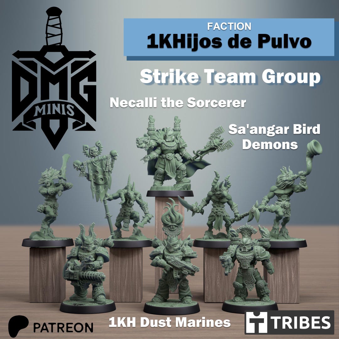 1khijo Strike Team Group Sci-fi Wargaming 3d Printed Resin Miniature ...