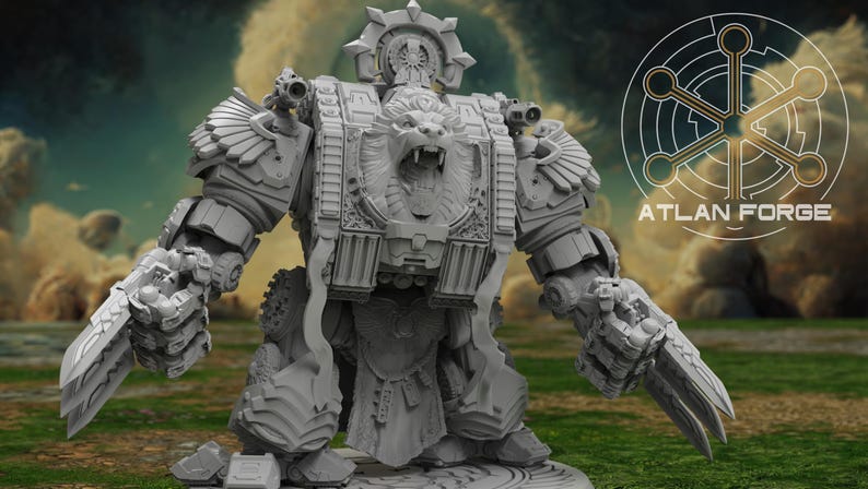 3d Printed Angelic Lion Dreadnaught by Atlan Forge Scifi Tank for ...
