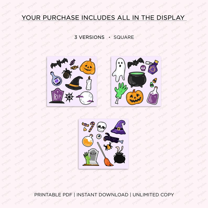 Cute Halloween Digital Stickers PNG Printable Halloween Stickers ...