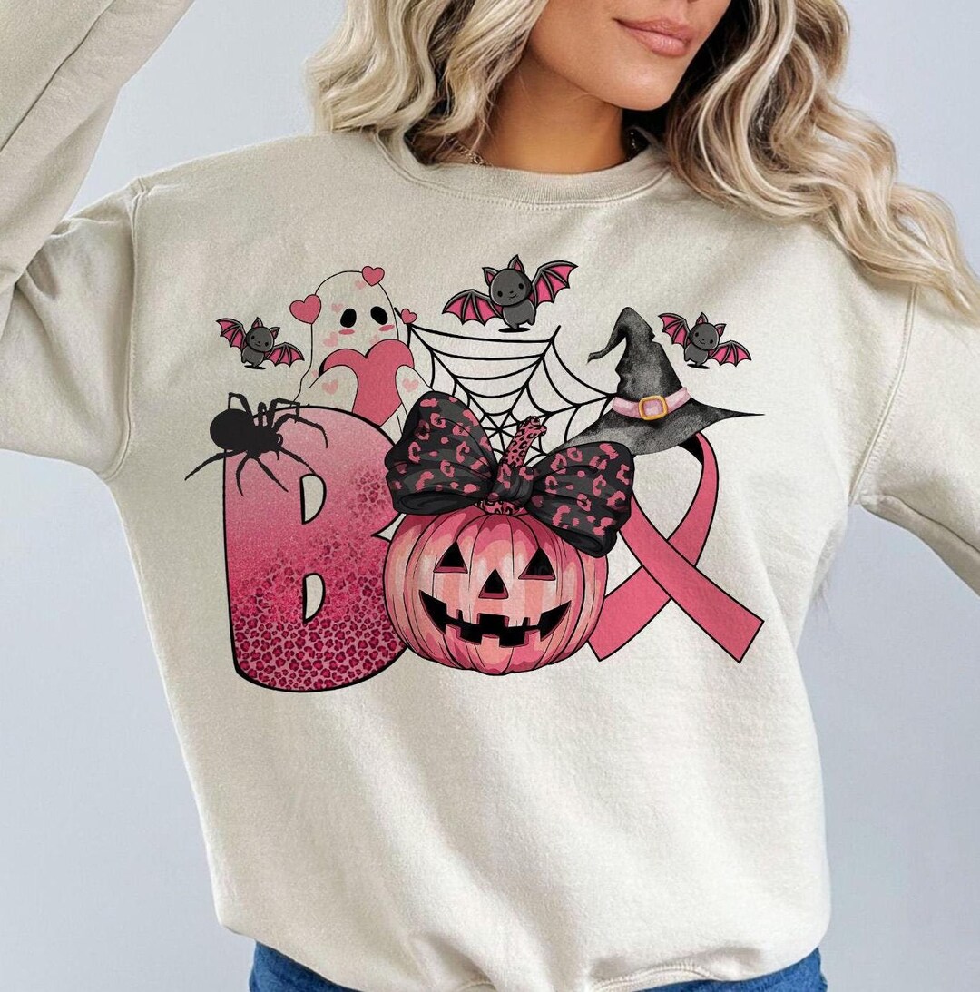 Boo Scare Away Breast Cancer Png Halloween Breast Cancer Png, Happy ...