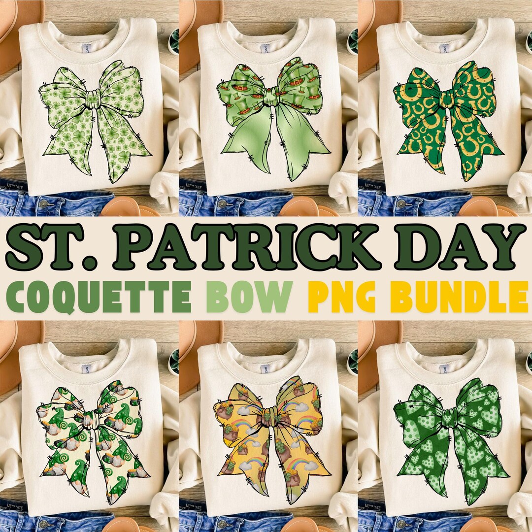 St.patrick's Day Png, Lucky Shamrock Png,st. Patrick Day Coquette Bow, Lucky Shamrock Design, St ...