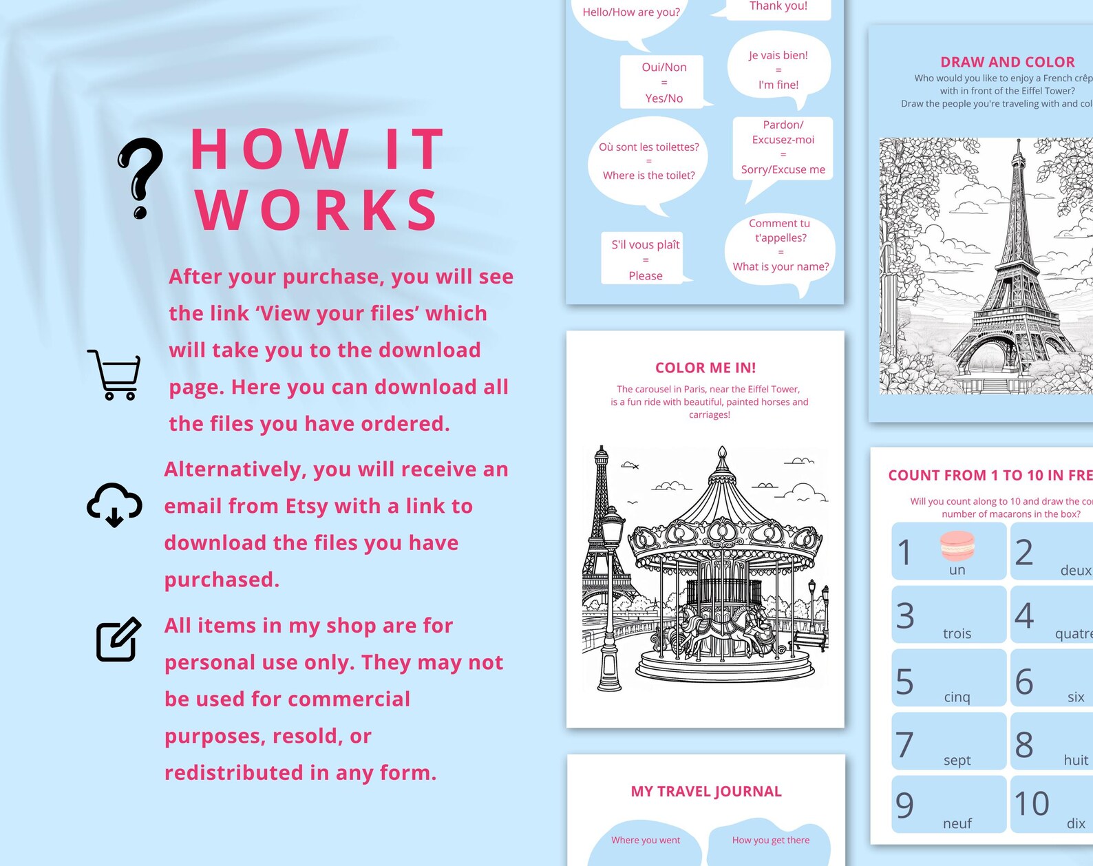 Paris Travel Activity Kit for Kids | City Guide (digital Download) - Etsy