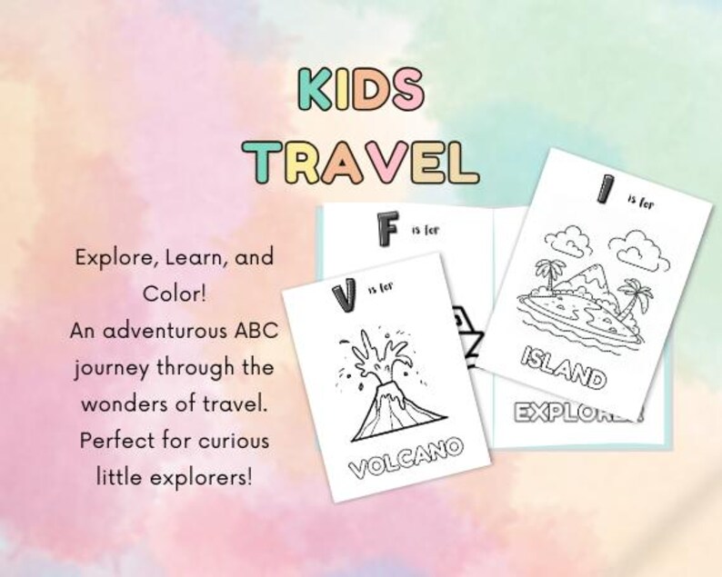 ABC Travel Coloring Book | Kids Quiet Book (PDF Digital Download) - Etsy