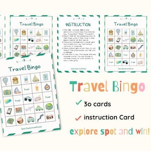Travel Bingo for Kids and Family | Travel Activities | Summer Bingo ...