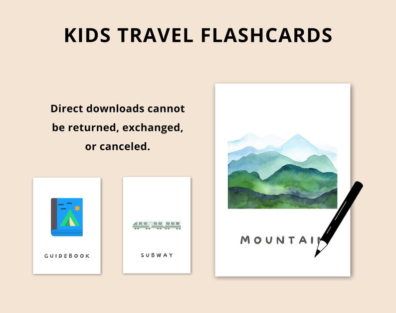 Printable Flashcards for Kids | Travel Flashcards | Digital Flashcards ...