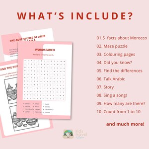 Morocco Kids Travel Activity Book | Learning Games (digital Download ...