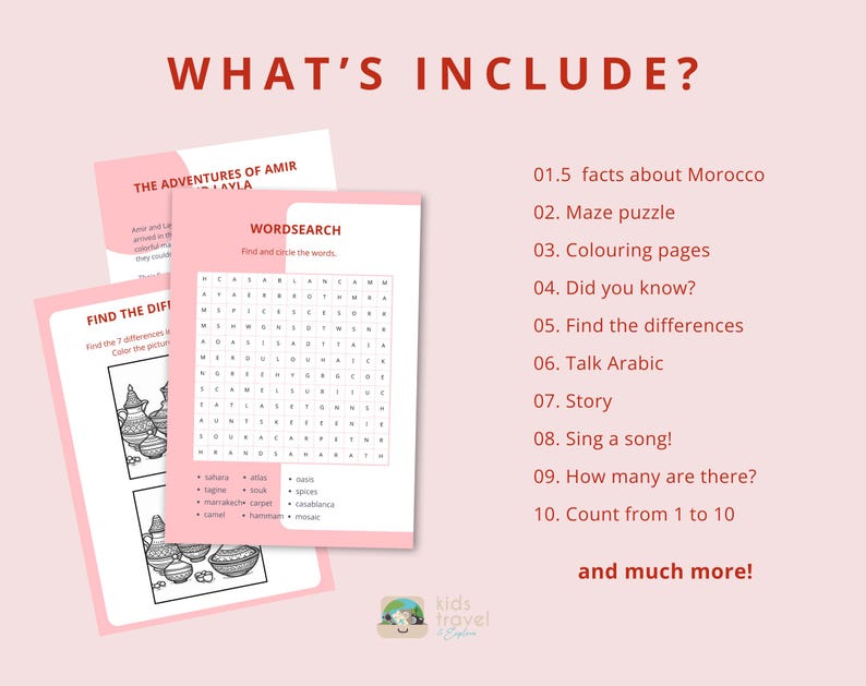 Explore Morocco | Travel Activity Book | Learning Travel Games ...
