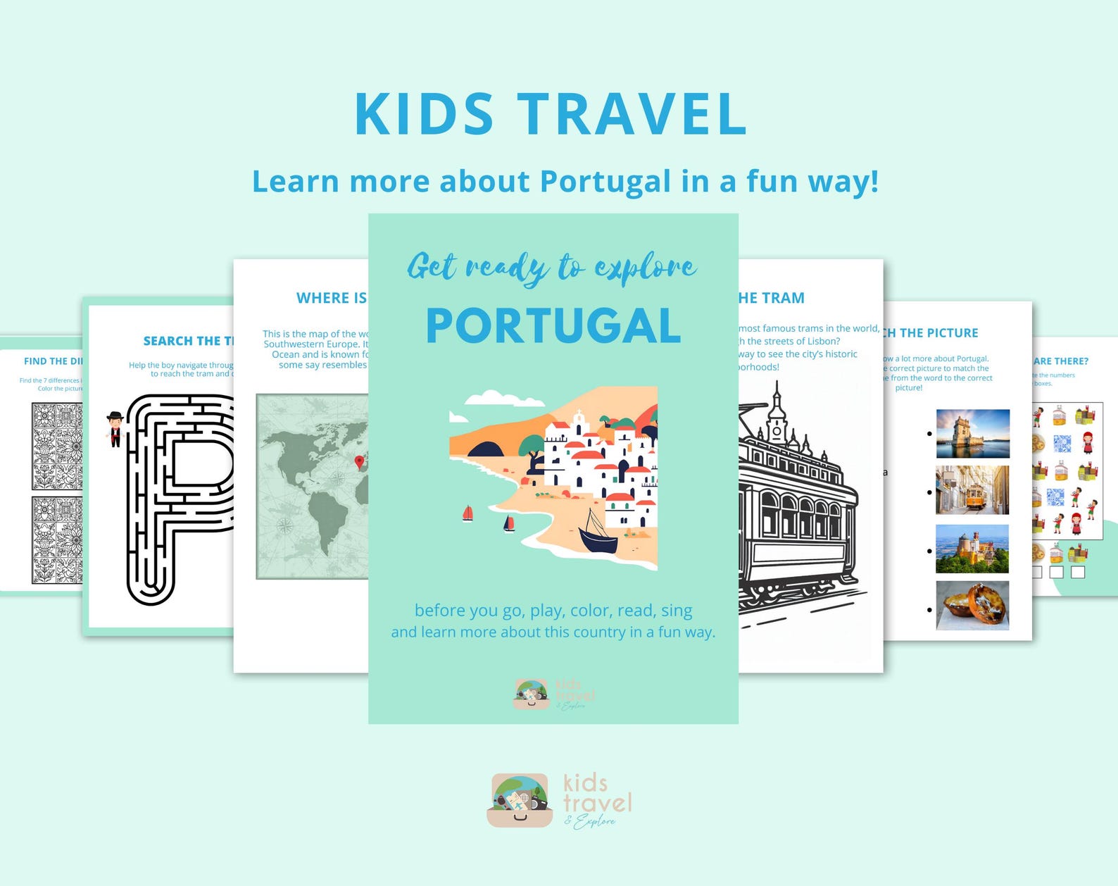 Travel Activity Book for Kids | Portugal Themed Printables | Travel ...