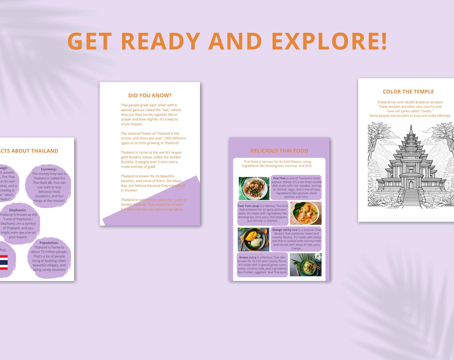 Travel Activity Pack for Kids Thailand Themed Activity Book Family ...