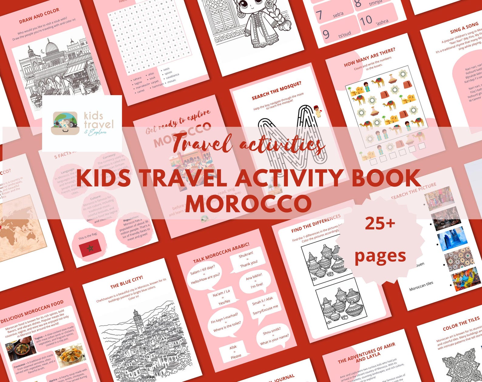 Explore Morocco | Travel Activity Book | Learning Travel Games ...