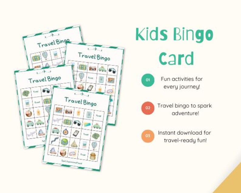 Travel Bingo for Kids and Family | Travel Activities | Summer Bingo ...