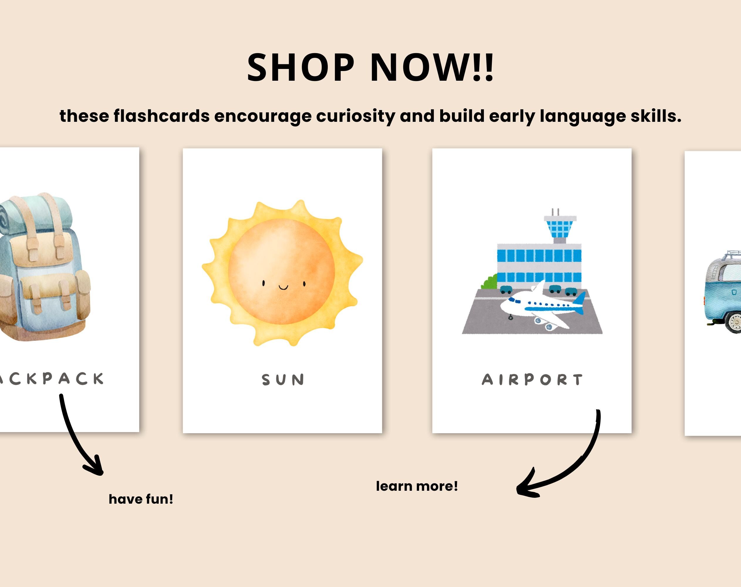 Printable Flashcards for Kids | Travel Flashcards | Digital Flashcards ...